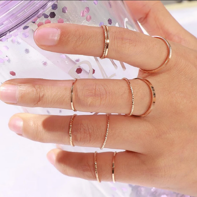 10pcs/set Minimalist Gold or Silver Ring Set, Stackable Ring Set ...